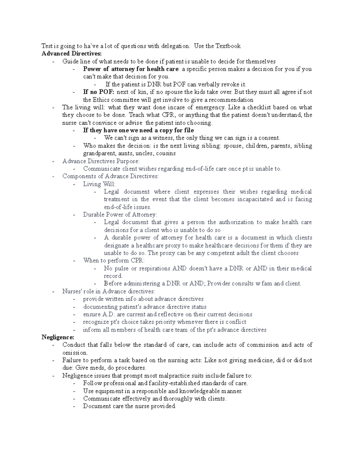 Exam 1 nclex exit - notes for exam - Test is going to ha`ve a lot of ...