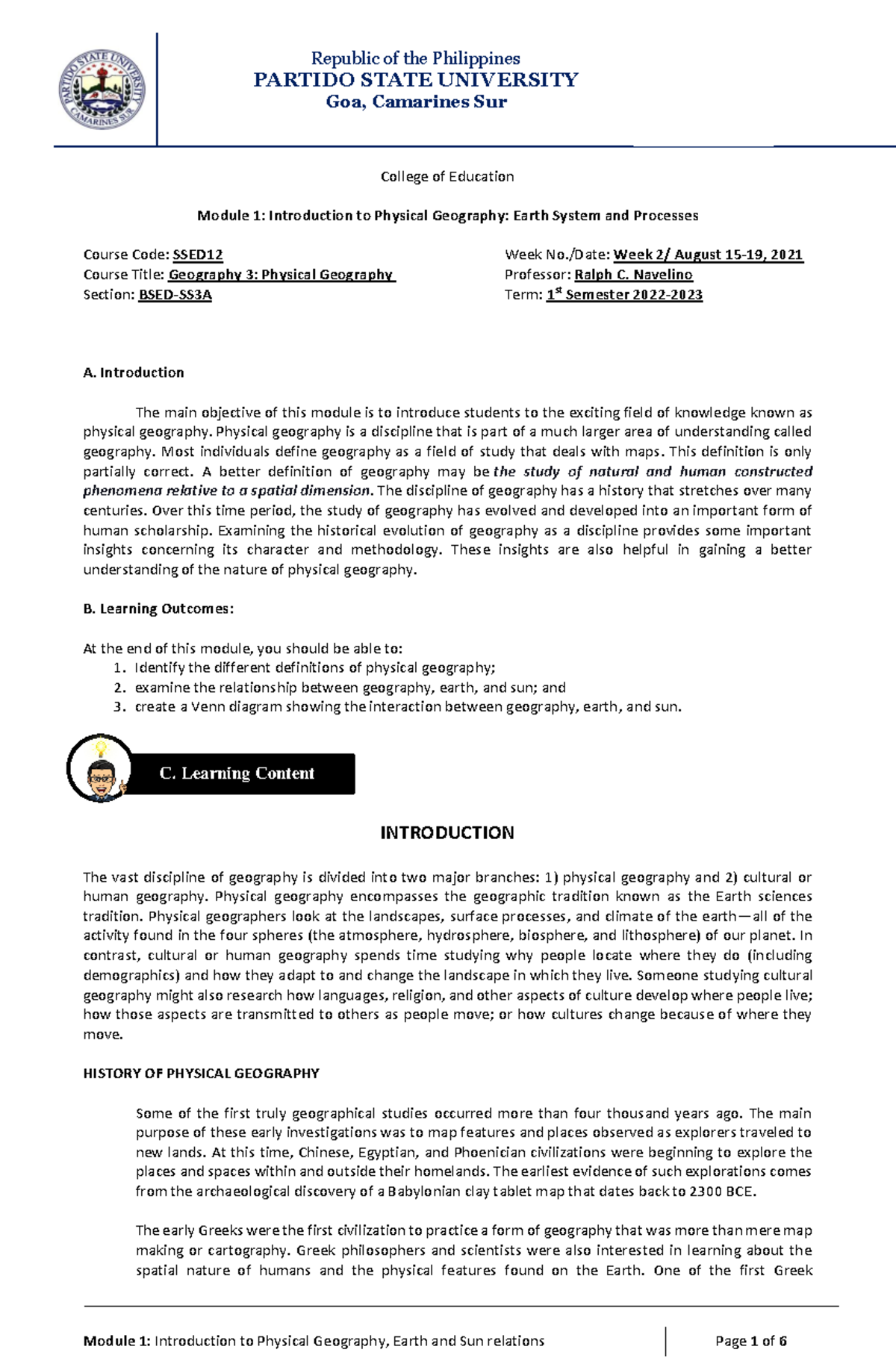 Navelino SSED12 Module-1-Week-1 - PARTIDO STATE UNIVERSITY Goa ...