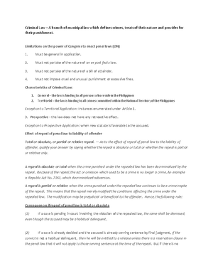 Chapter 05 - Penalties - Penalty Defined Penalty is the punishment ...
