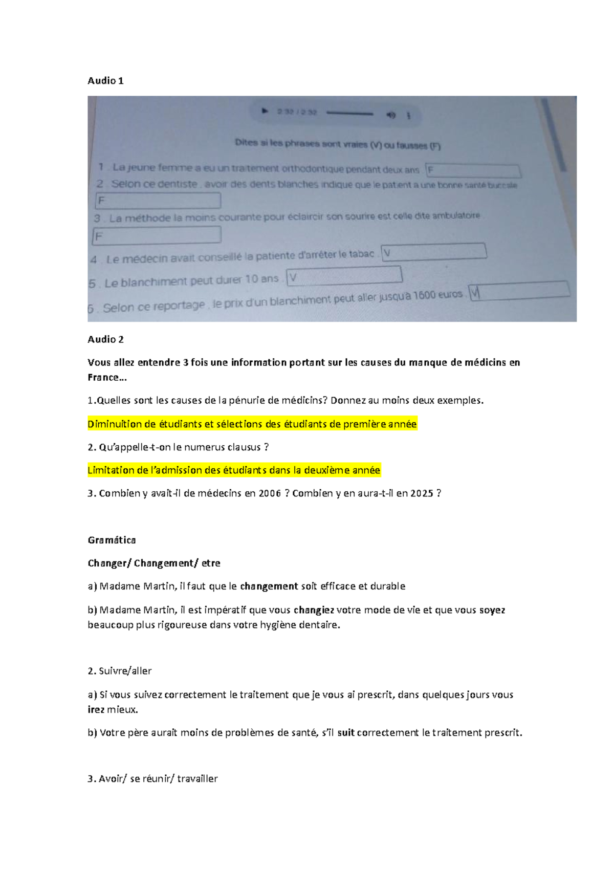 Teste frances - Audio 1 Audio 2 Vous allez entendre 3 fois une ...