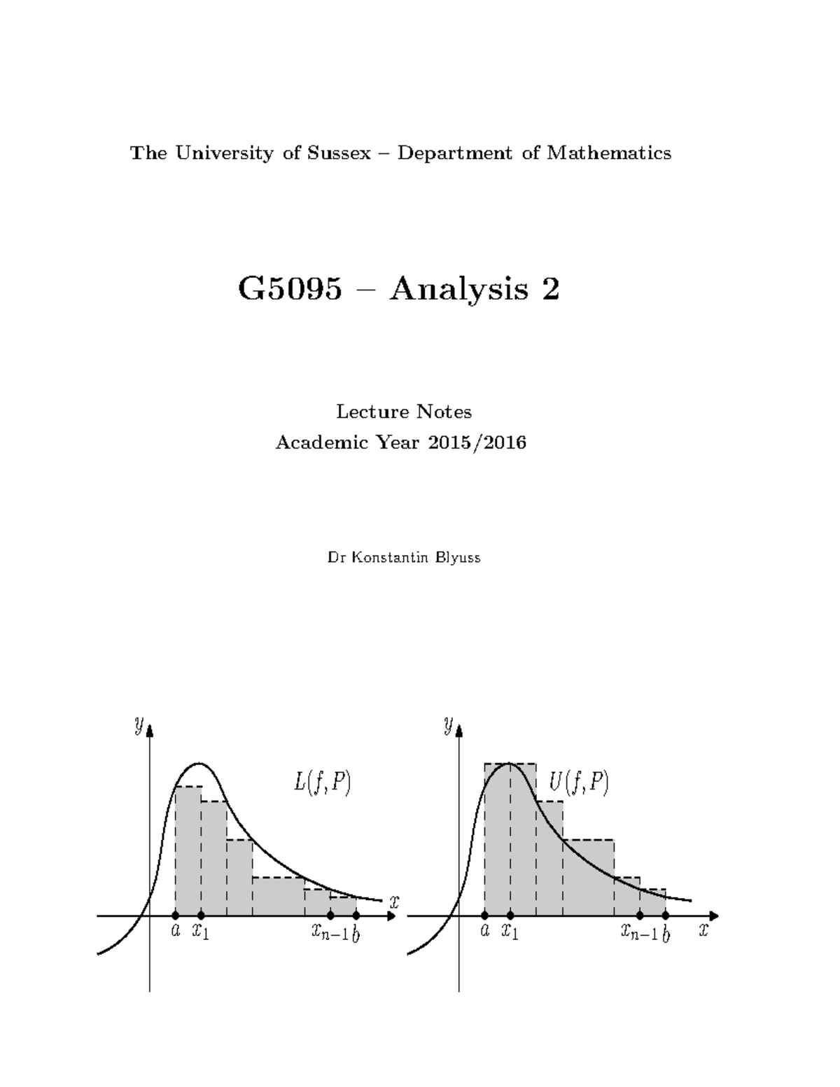 Analysis 2 - Lecture Notes - The University of Sussex – Department of ...