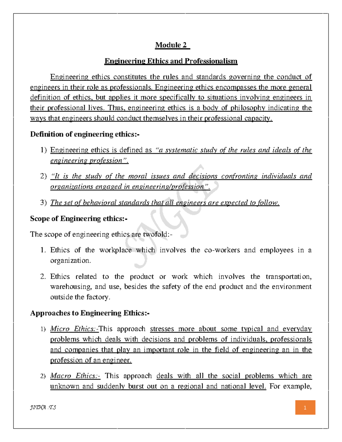 PE Module 2 NEW - EASY TO UNDERSTAND - Module 2 Engineering Ethics and Professionalism ...