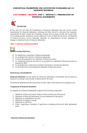 Module-chapter 2 Accounting Concepts AND Principles - UNIT 1 ACCOUNTING ...