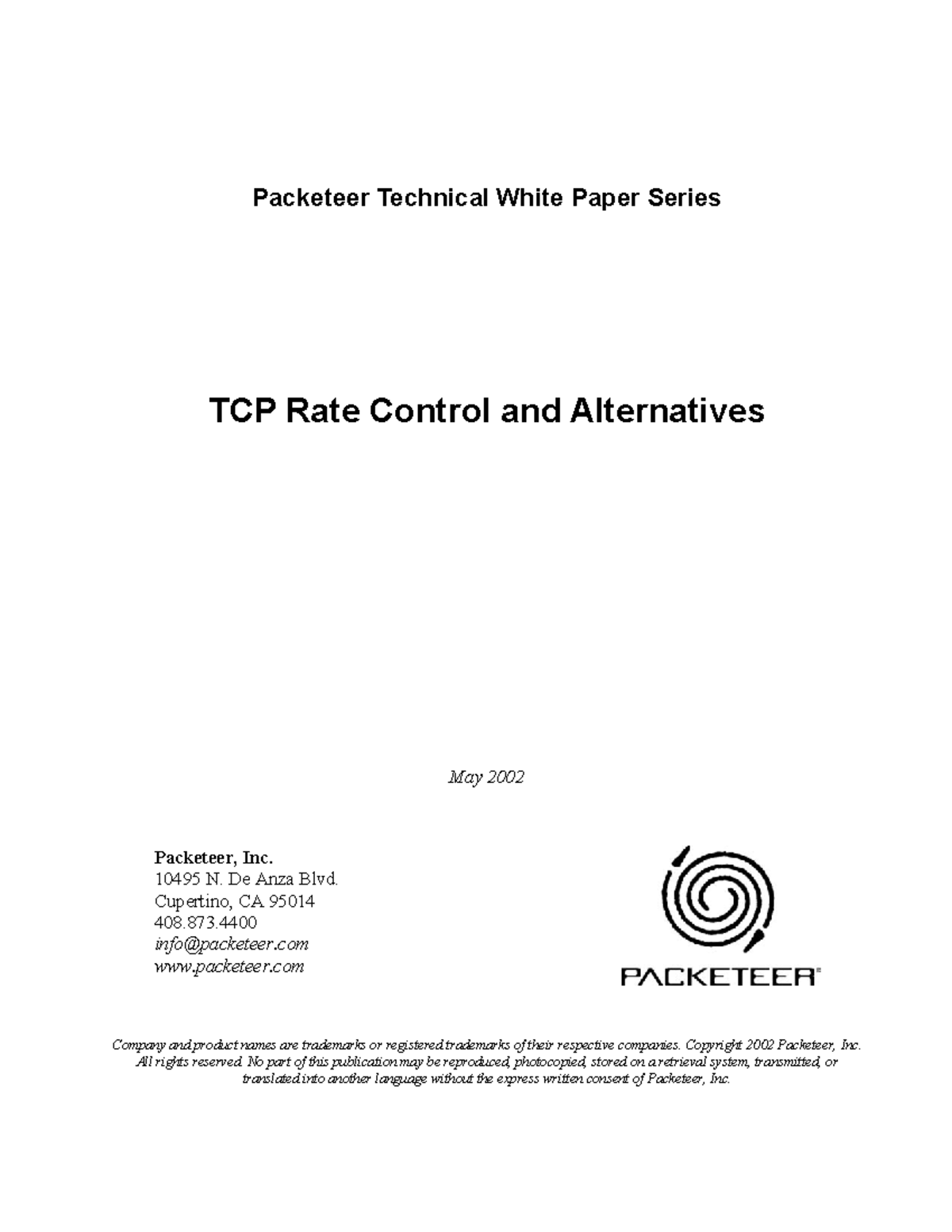 TCP Rate Control and Alternatives - Packeteer Technical White Paper ...