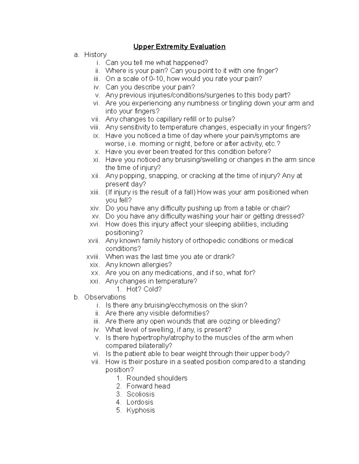 Cadmus Morgan-UE Evaluation Template - Upper Extremity Evaluation a ...