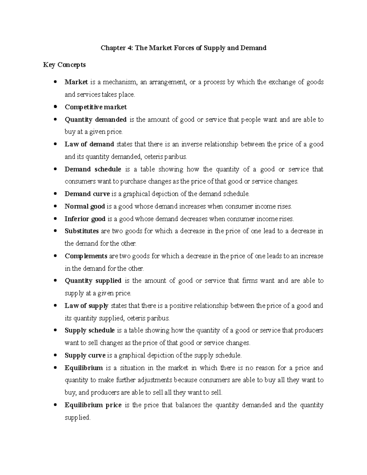 Chapter 4 The Market Forces of Supply and Demand - Competitive market ...