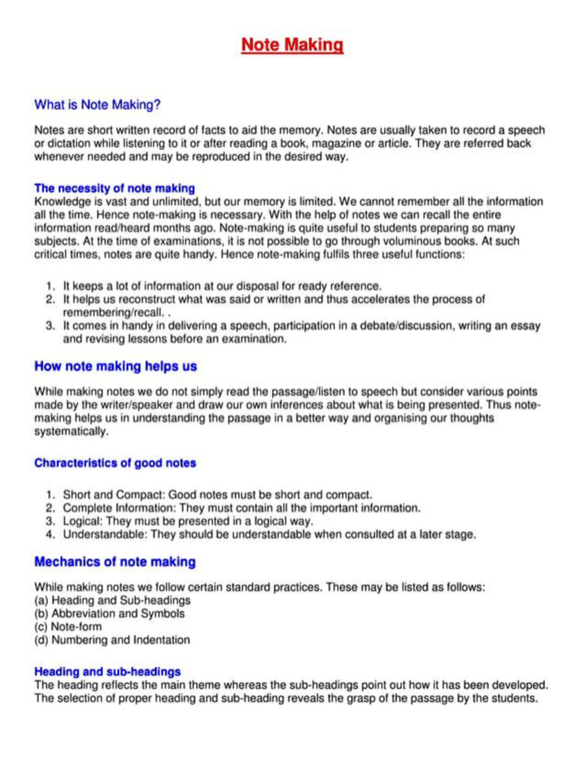 Notes making information for IGCSE students helps for improving note ...