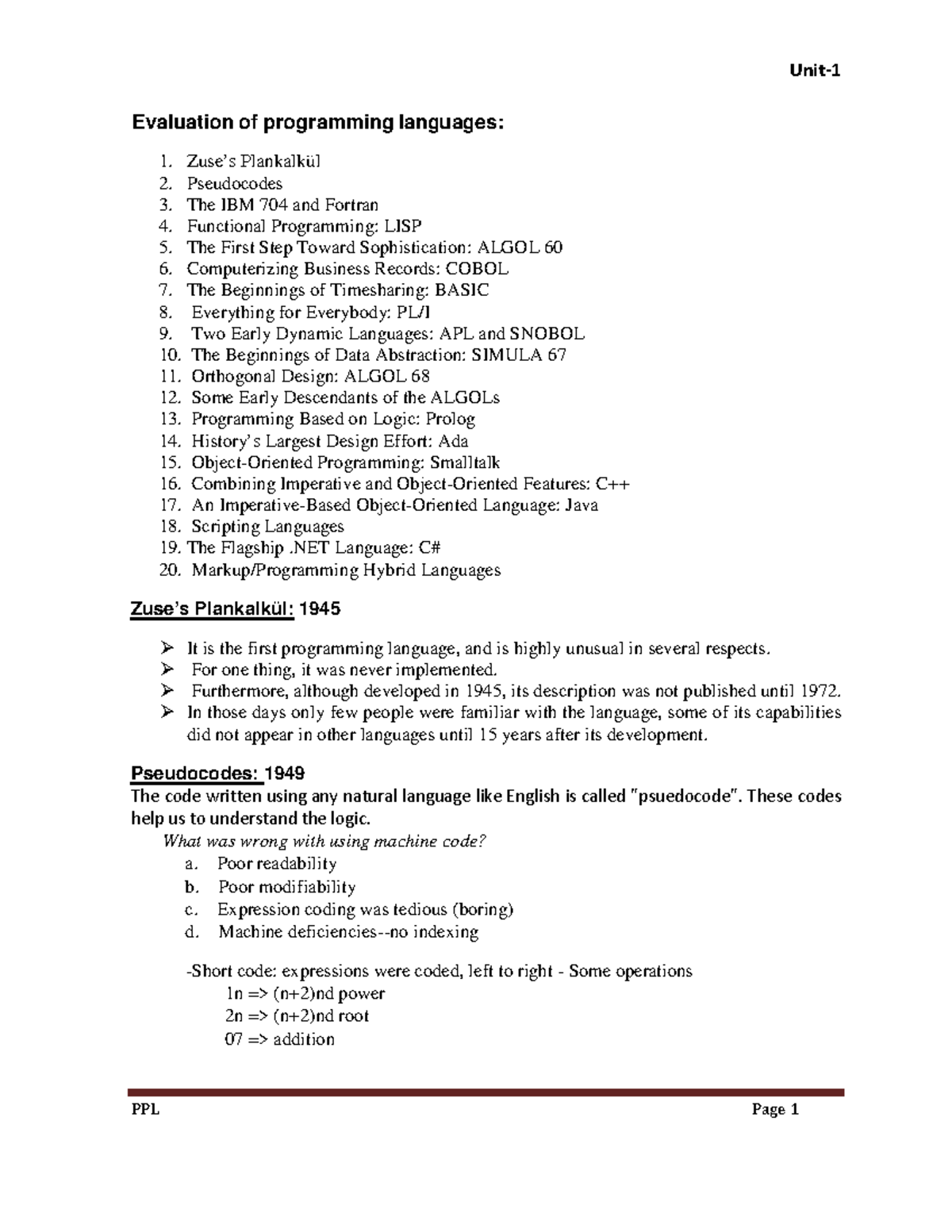 UNIT-1 - DATA, DATA TYPES, AND BASIC STATEMENTS - Evaluation of ...