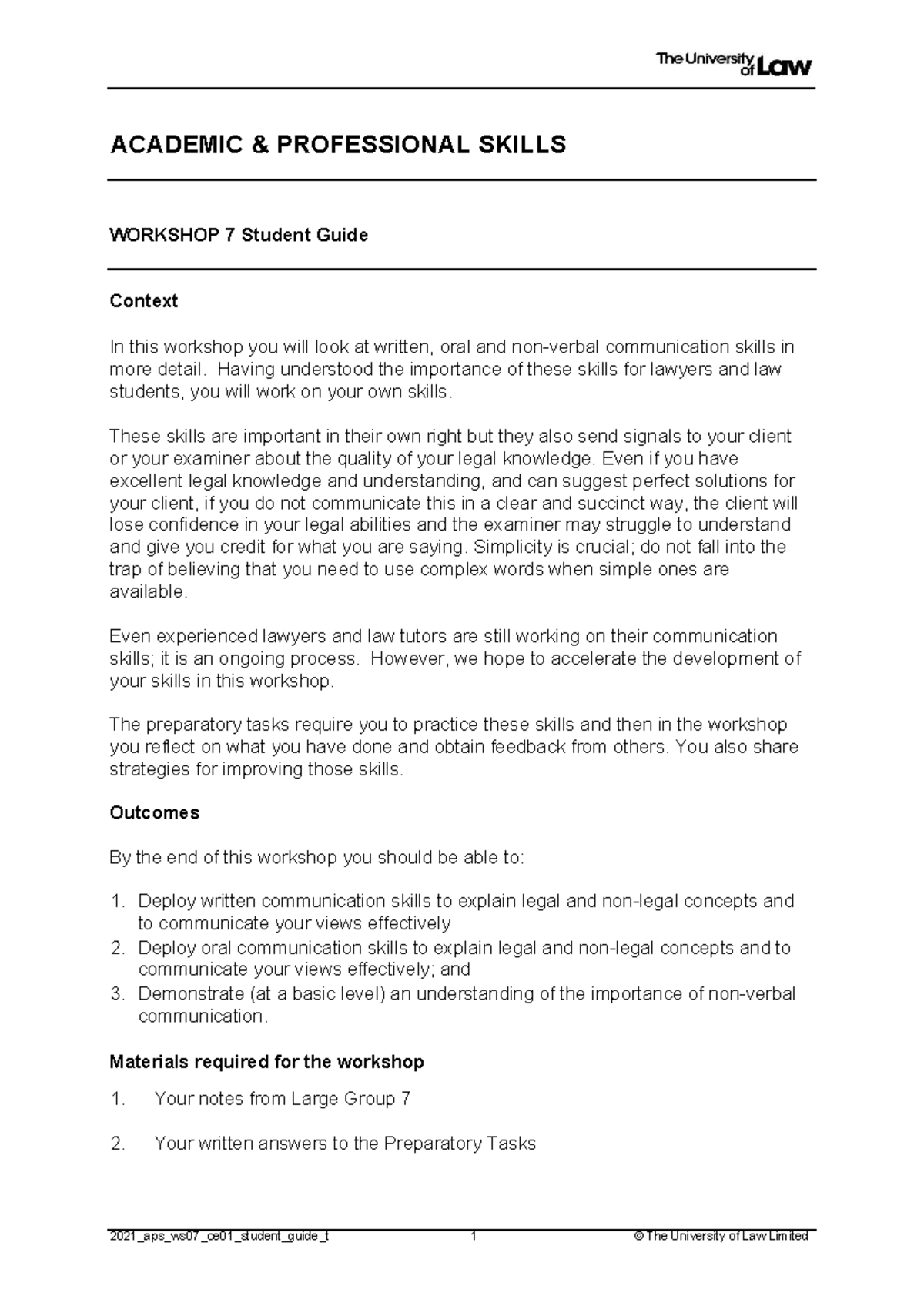 AP guide 7 - AP WS 7 notes - ACADEMIC & PROFESSIONAL SKILLS WORKSHOP 7 ...