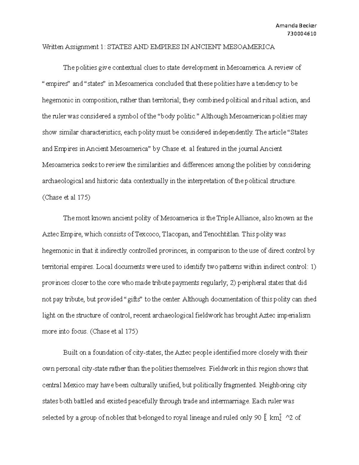 States AND Empires IN Ancient Mesoamerica - Amanda Becker 730004610 ...