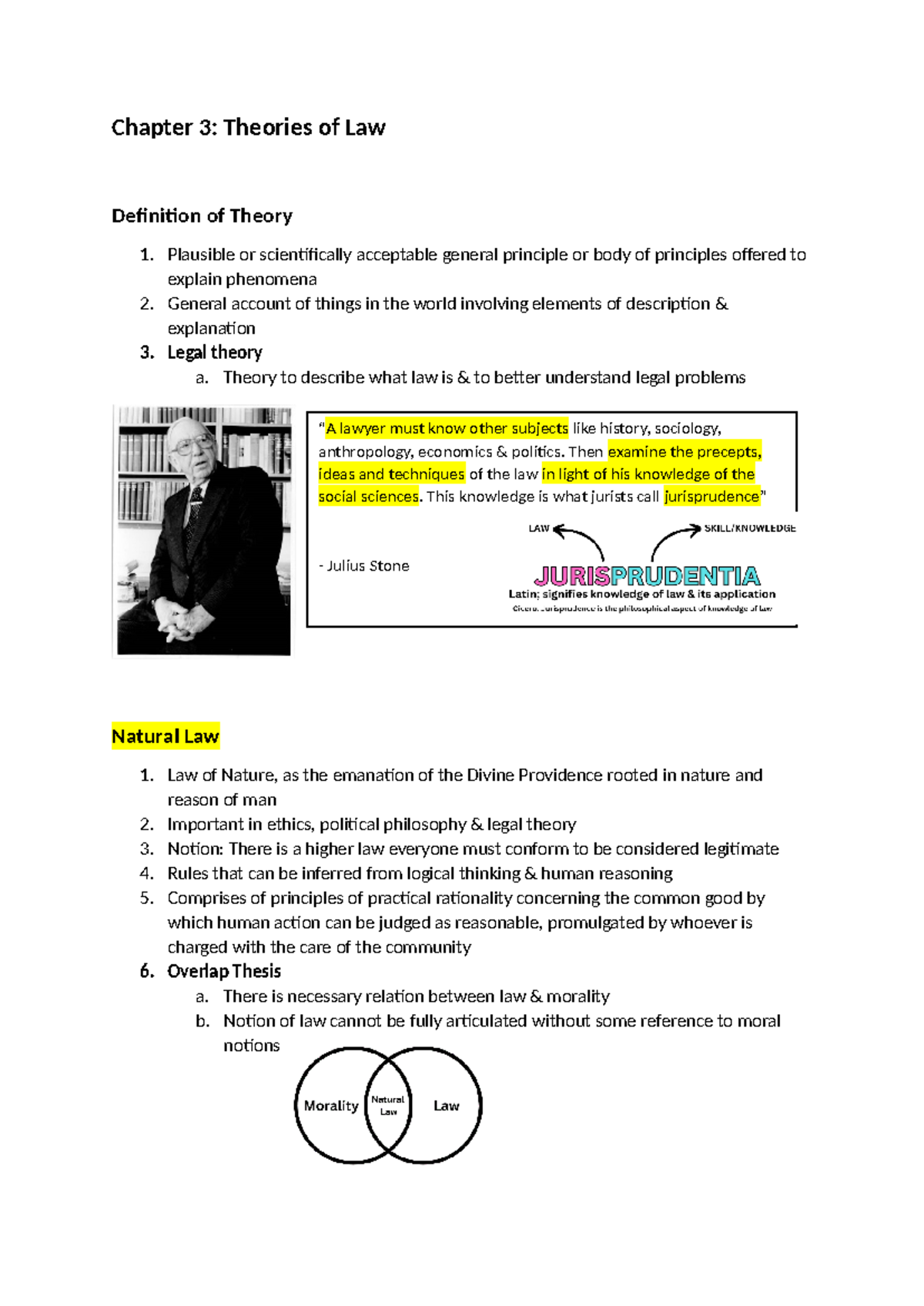 Chapter 3 LAW034 - Chapter 3: Theories of Law Definition of Theory 1 ...