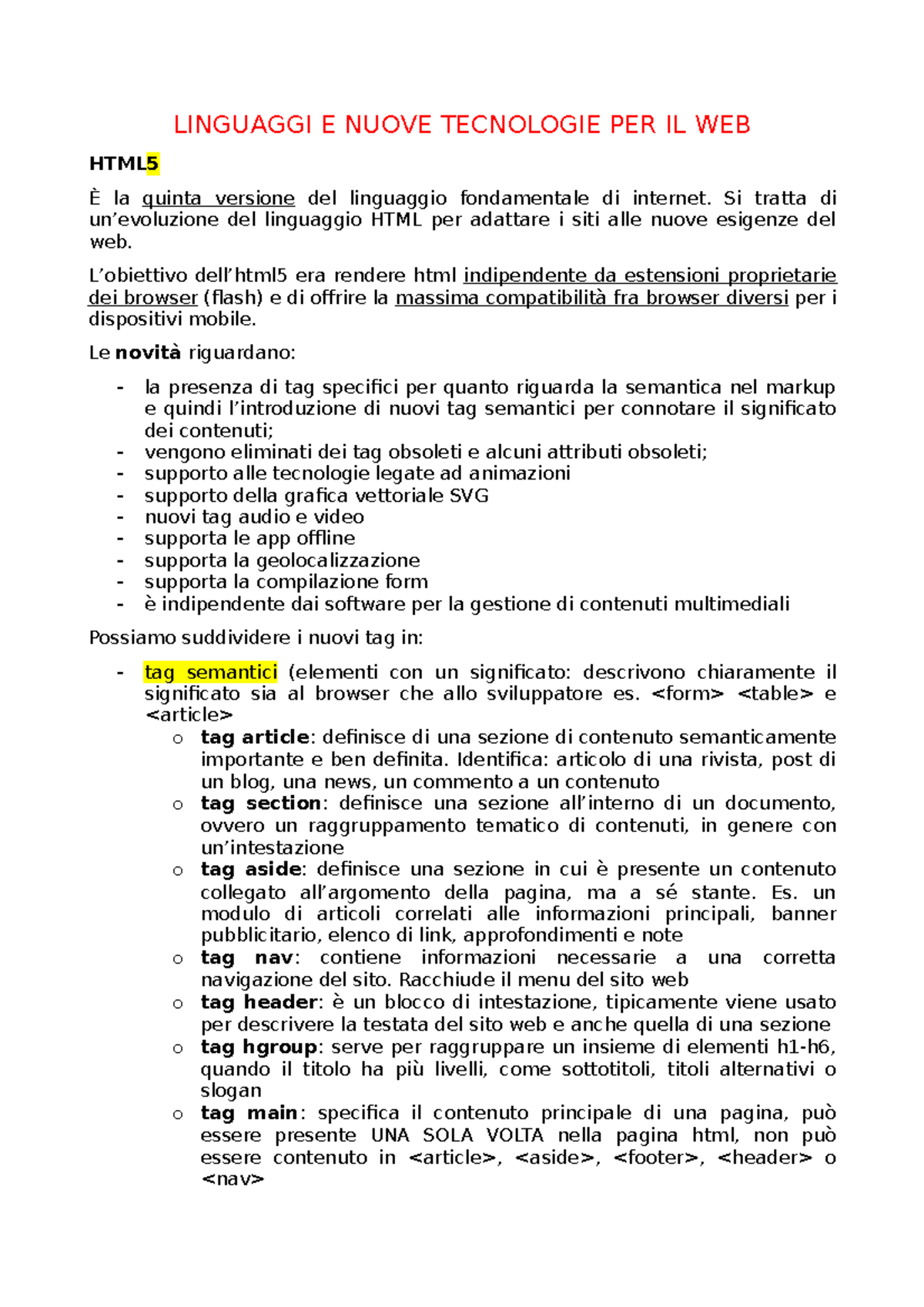 Linguaggi E Nuove Tecnologie PER IL WEB - LINGUAGGI E NUOVE TECNOLOGIE ...