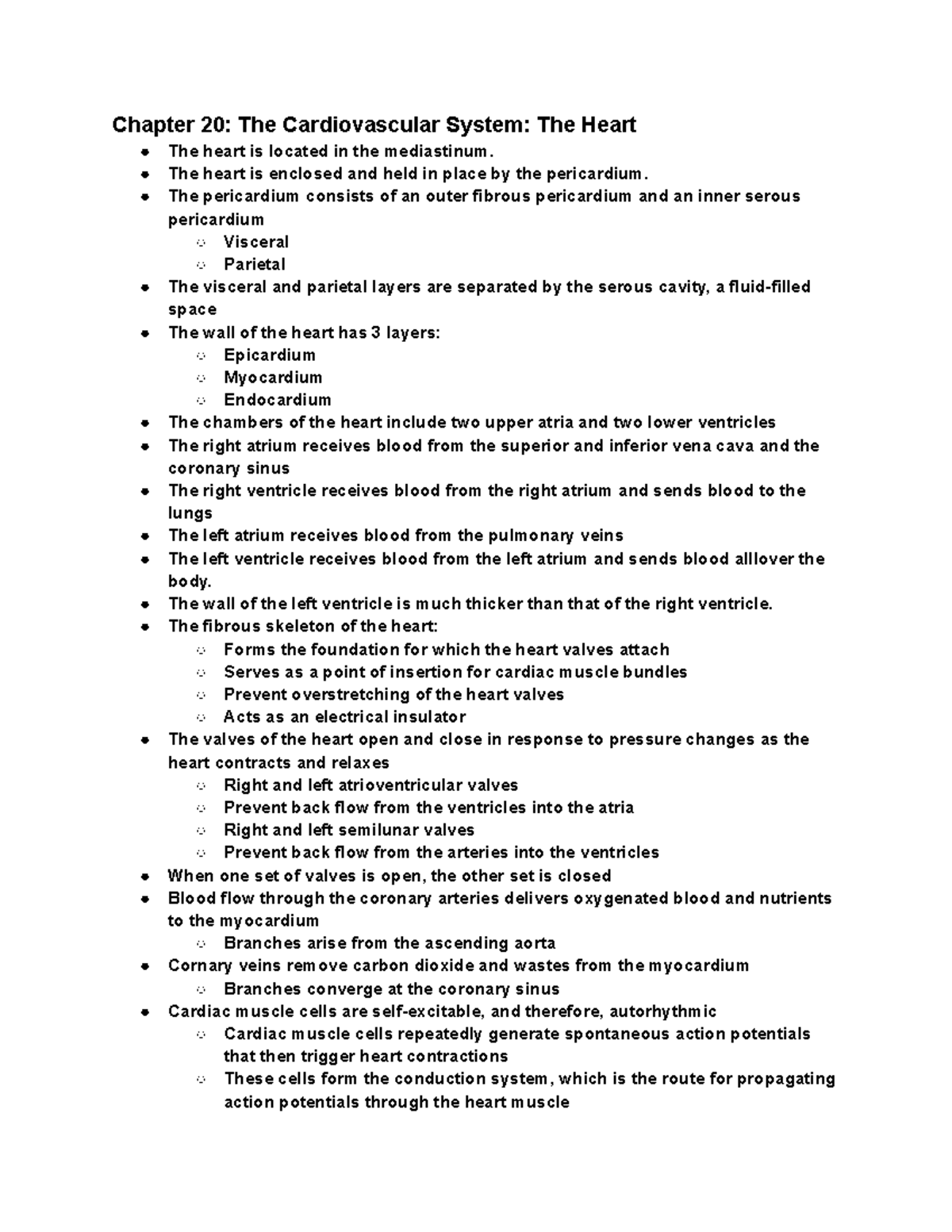 Anatomy and Physiology Chapter 20 - Chapter 20: The Cardiovascular ...