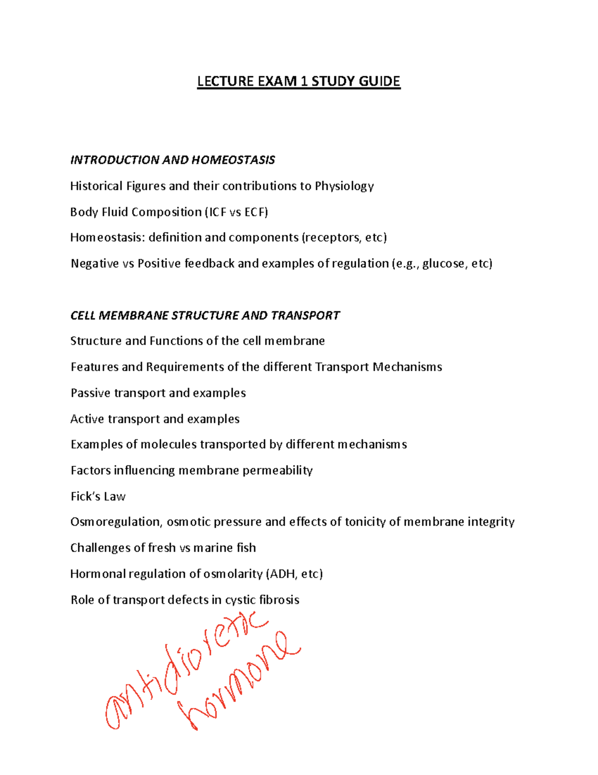 Lecture EXAM 1 Study Guide - LECTURE EXAM 1 STUDY GUIDE INTRODUCTION ...