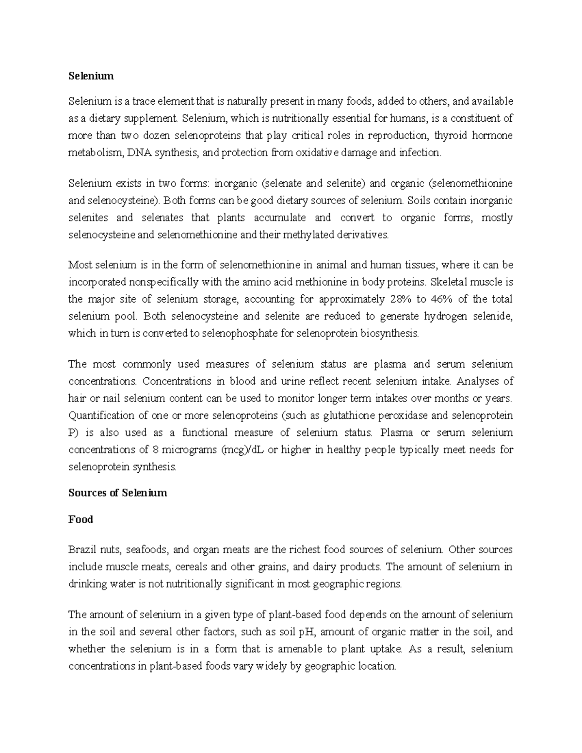 Selenium - helpful - Selenium Selenium is a trace element that is ...