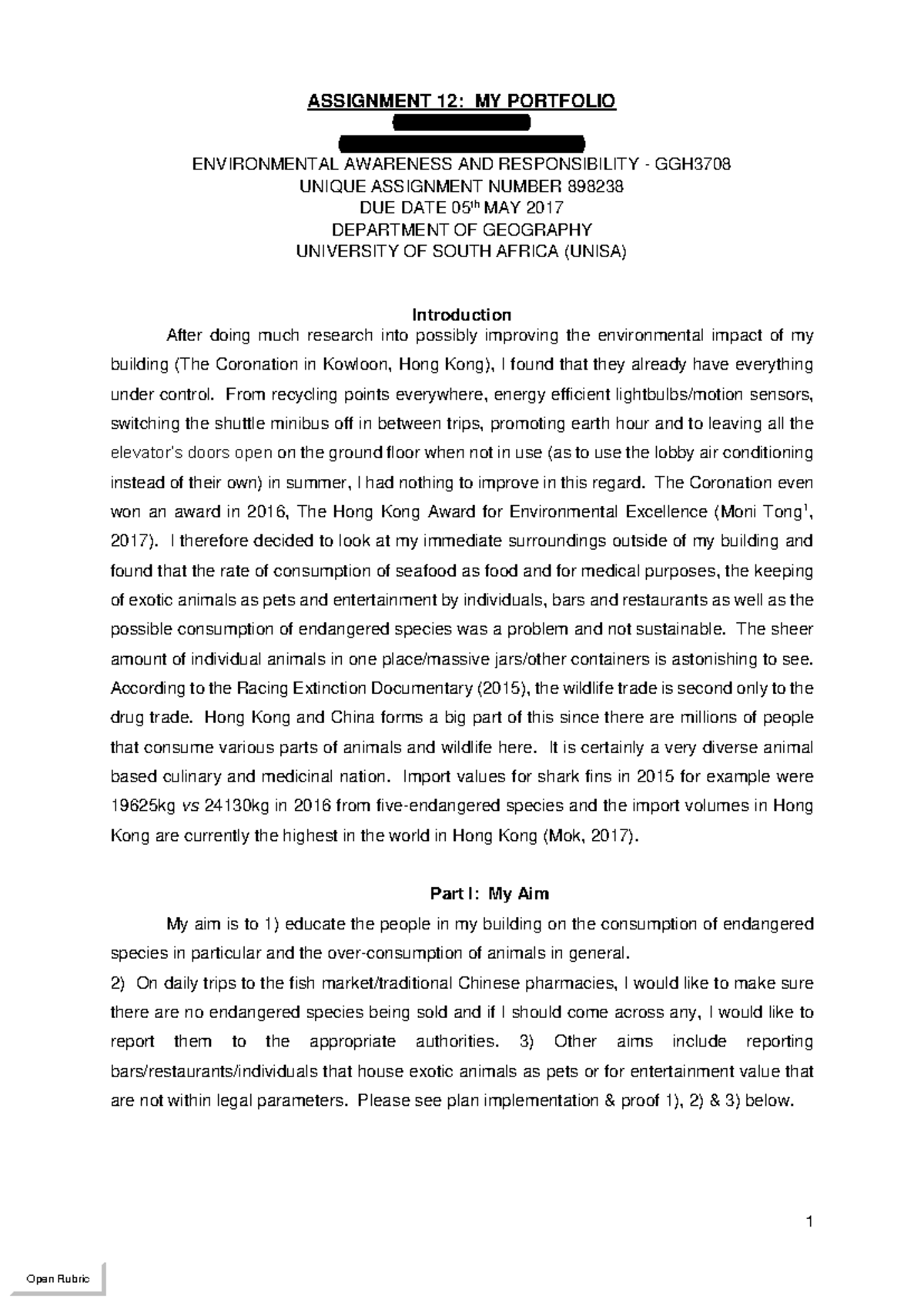 Portfolio Example 1 - ASSIGNMENT 12: MY PORTFOLIO ANENE HANLEY STUDENT ...