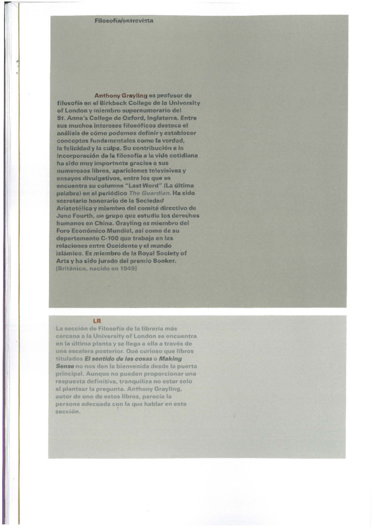 Entrevista Anthony Grayling - 1 1 f 11 1, 1 11 1 11 1 1 11 Filosofía ...