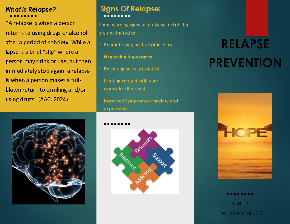 Week 6. PCN-100 - Signs Of Relapse: Some warning signs of a relapse ...