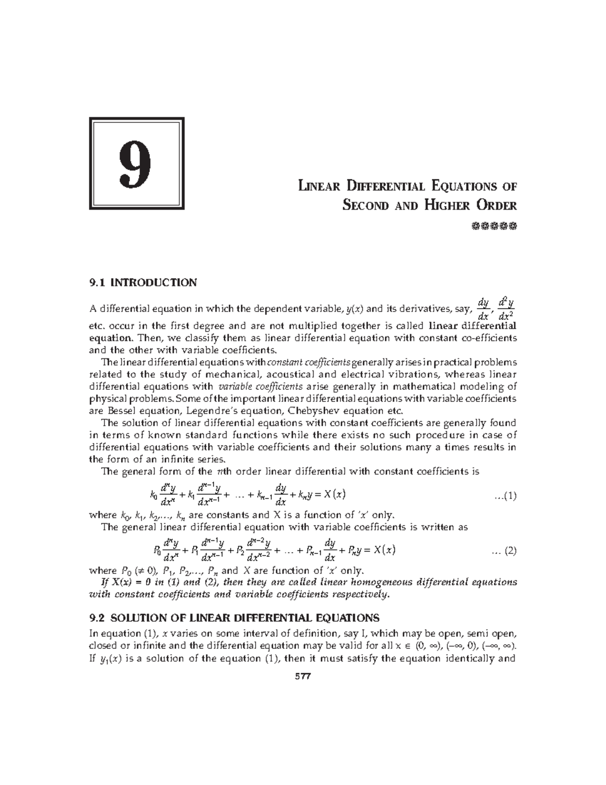MTH 174 Lecture 819 - mth - L INEAR D IFFERENTIAL E QUATIONS OF S ECOND AND H IGHER ORDER 9 ...