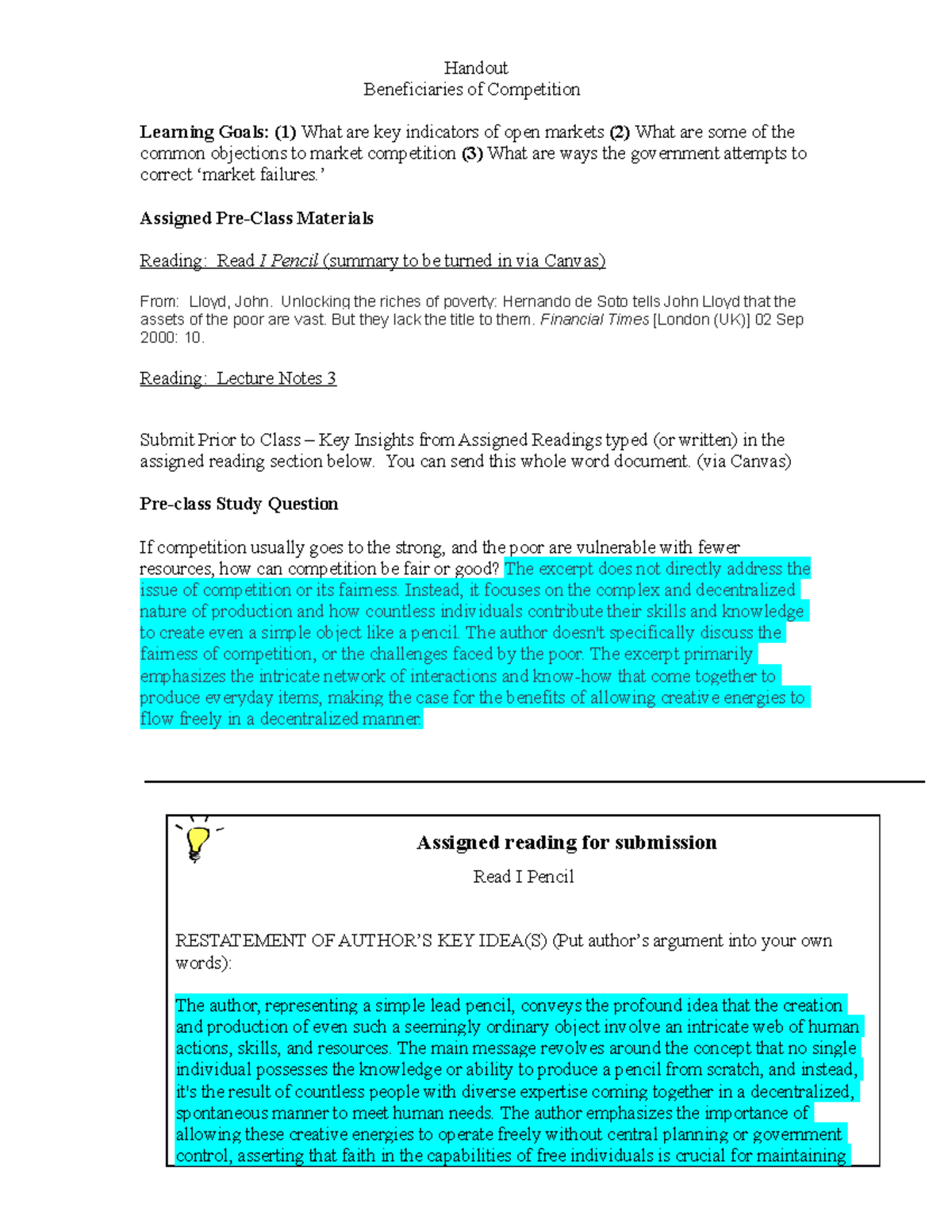 Handout-Beneficiaries of Competition - Handout Beneficiaries of ...
