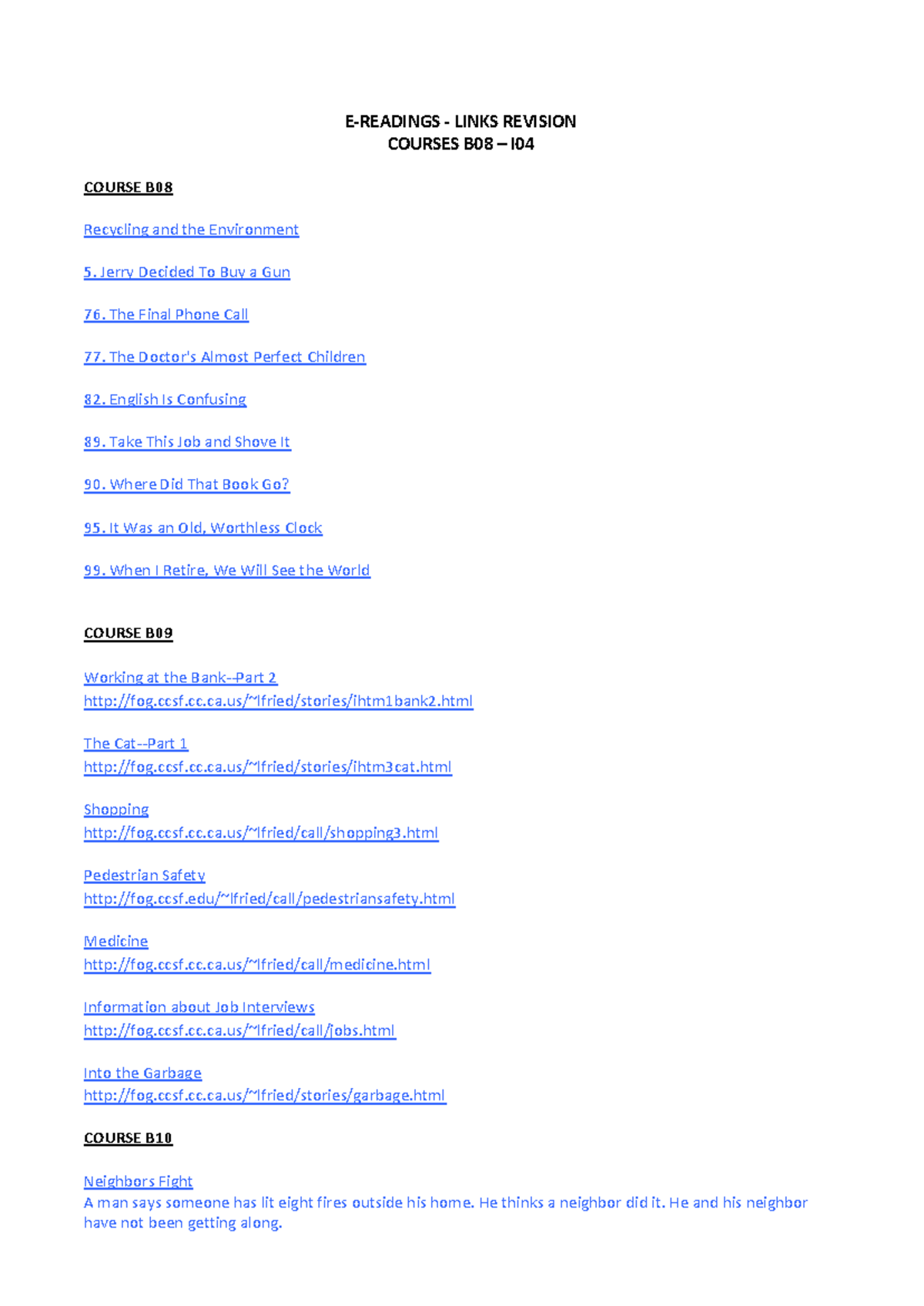 E Readings B08 I04 links - E-READINGS - LINKS REVISION COURSES B08 – I ...