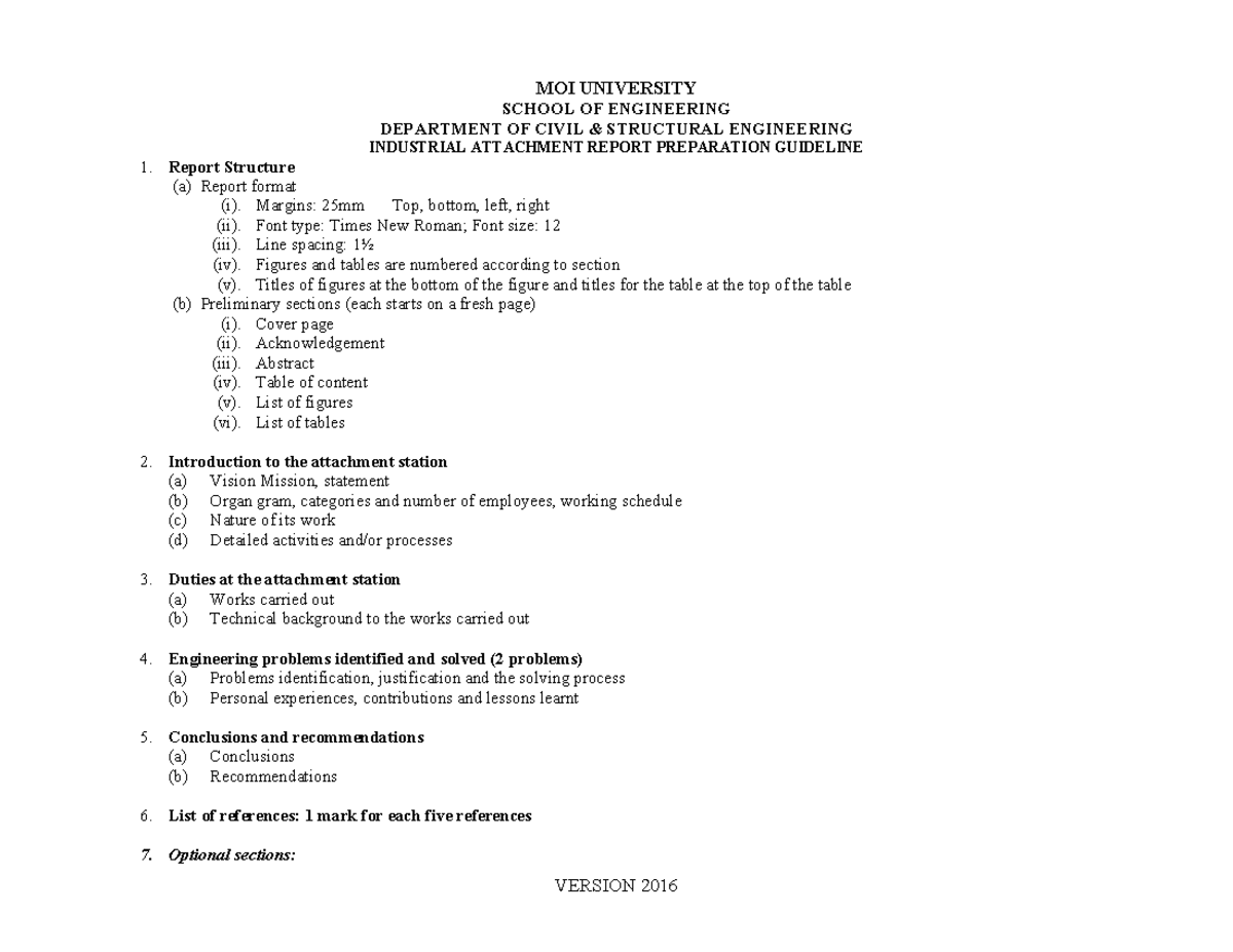 Industrial Attachment Report writing Guide - VERSION 2016 MOI ...