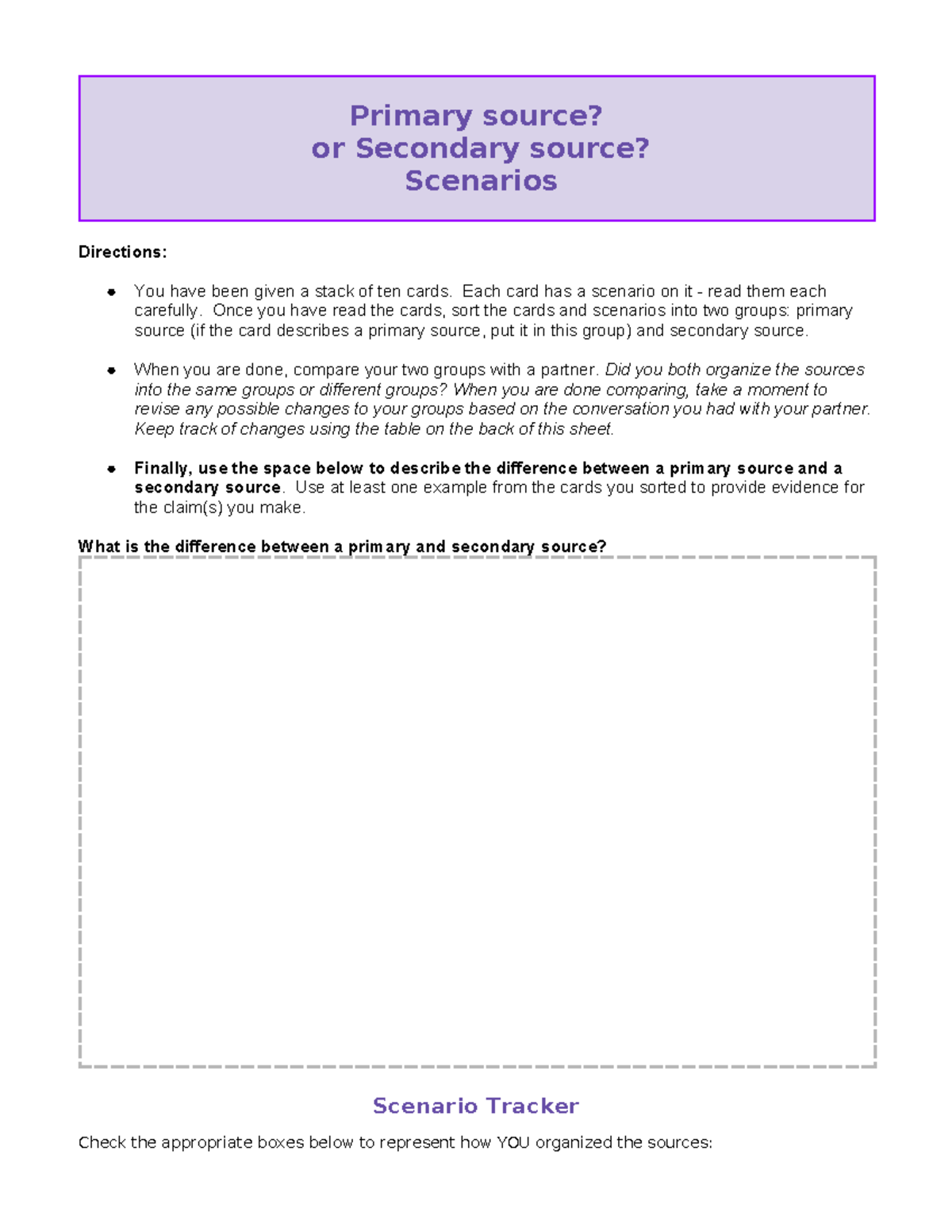 Am I a primary source or a secondary source 2 - Primary source? or ...