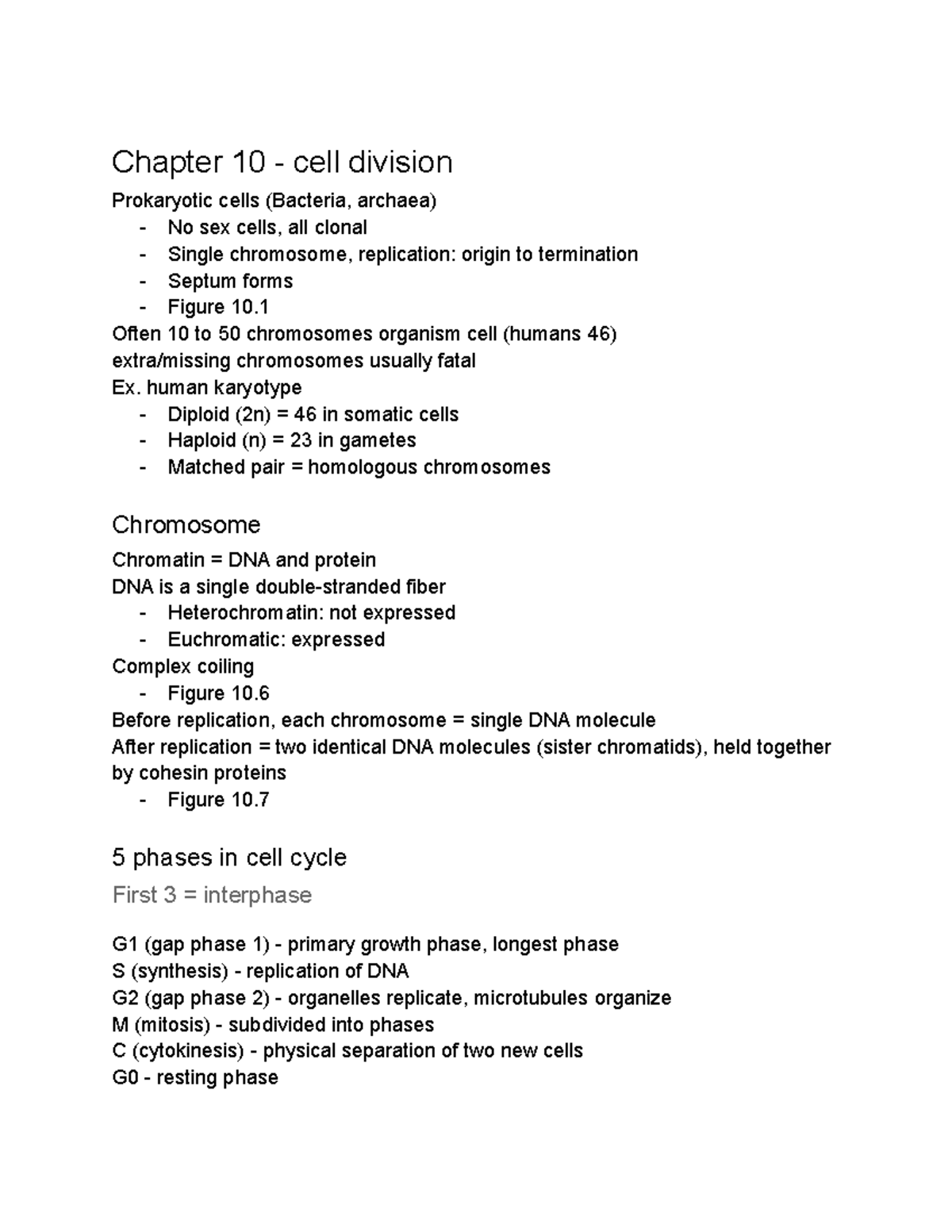Chapter 10 - cell division - Chapter 10 - cell division Prokaryotic ...