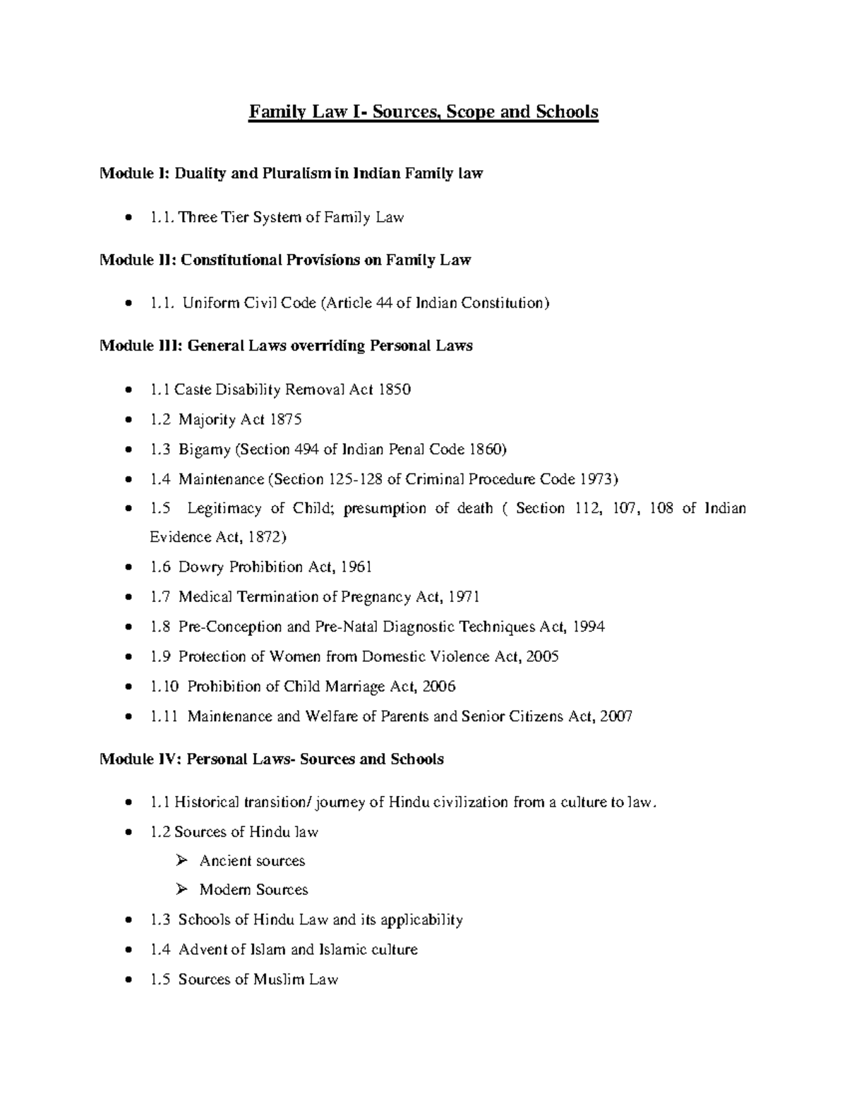241440255 Family Law Module - Family Law I- Sources, Scope and Schools ...