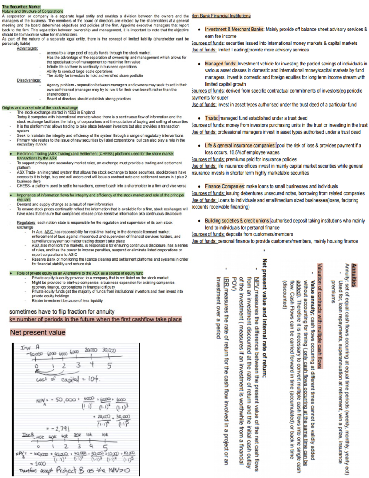 ACFI1003 cheat sheet - ACFI1003 - Studocu