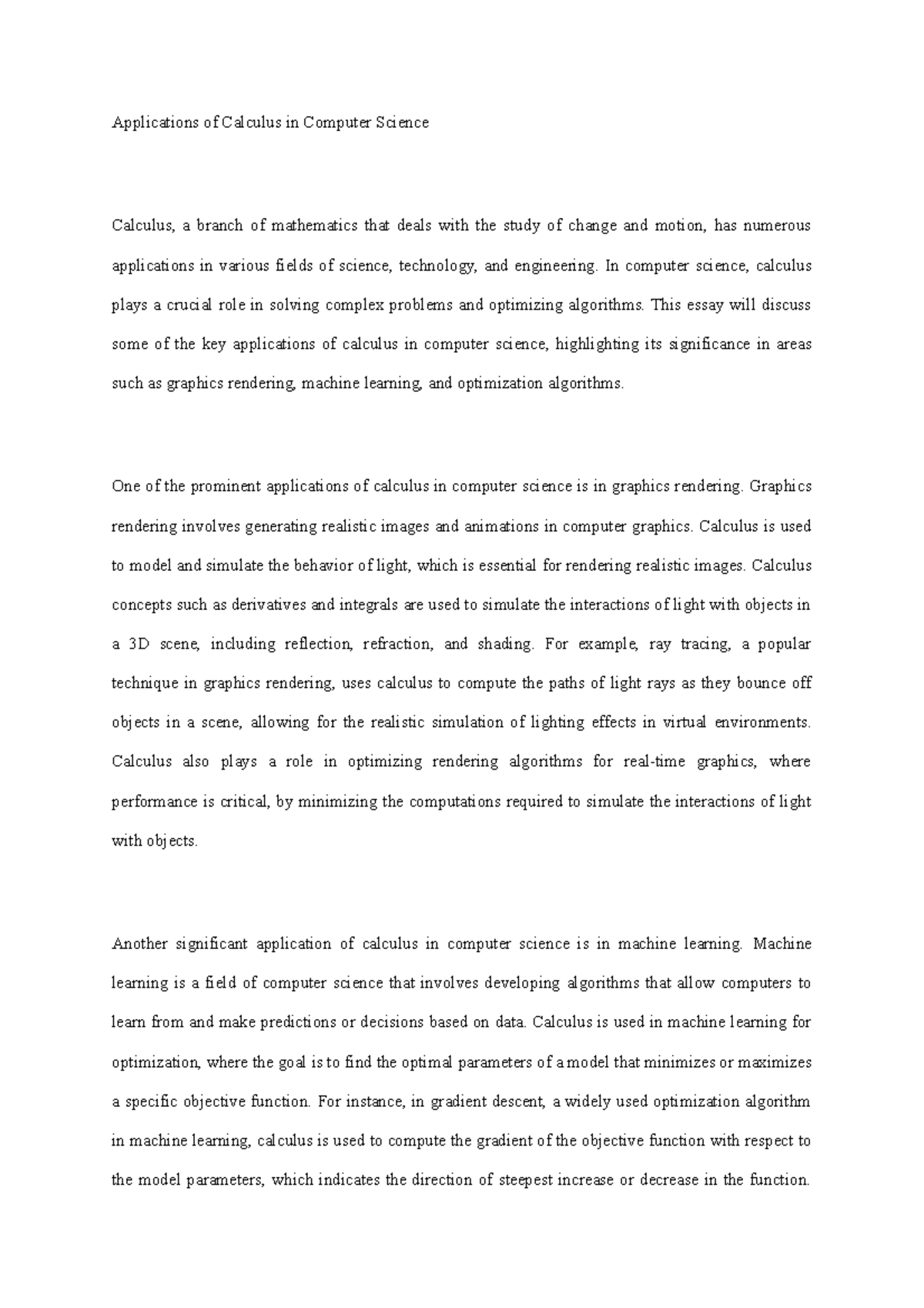 Applications of Calculus in Computer Science - Applications of Calculus ...