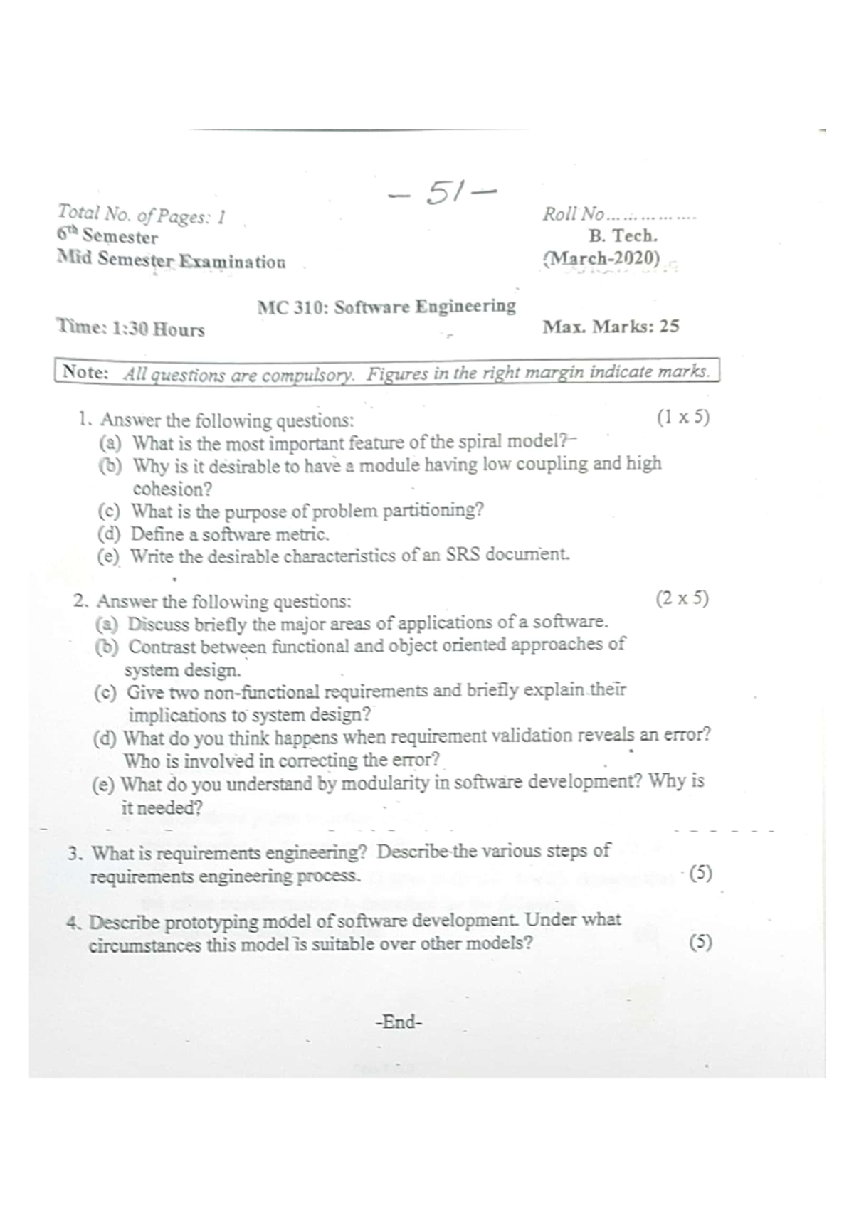 Software Engineering PYQs - Studocu