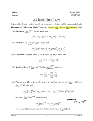 9 - Calculus I Notes: Intermediate Value Theorem - Intermediate Value ...