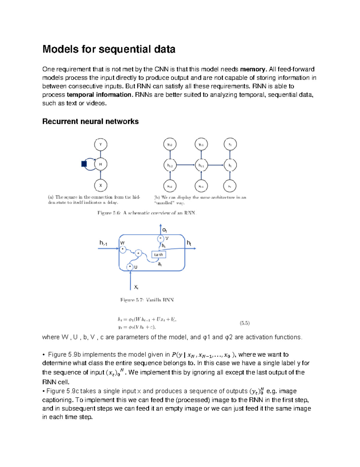 Deep Learning Notes 4 Models For Sequential Data One Requirement That