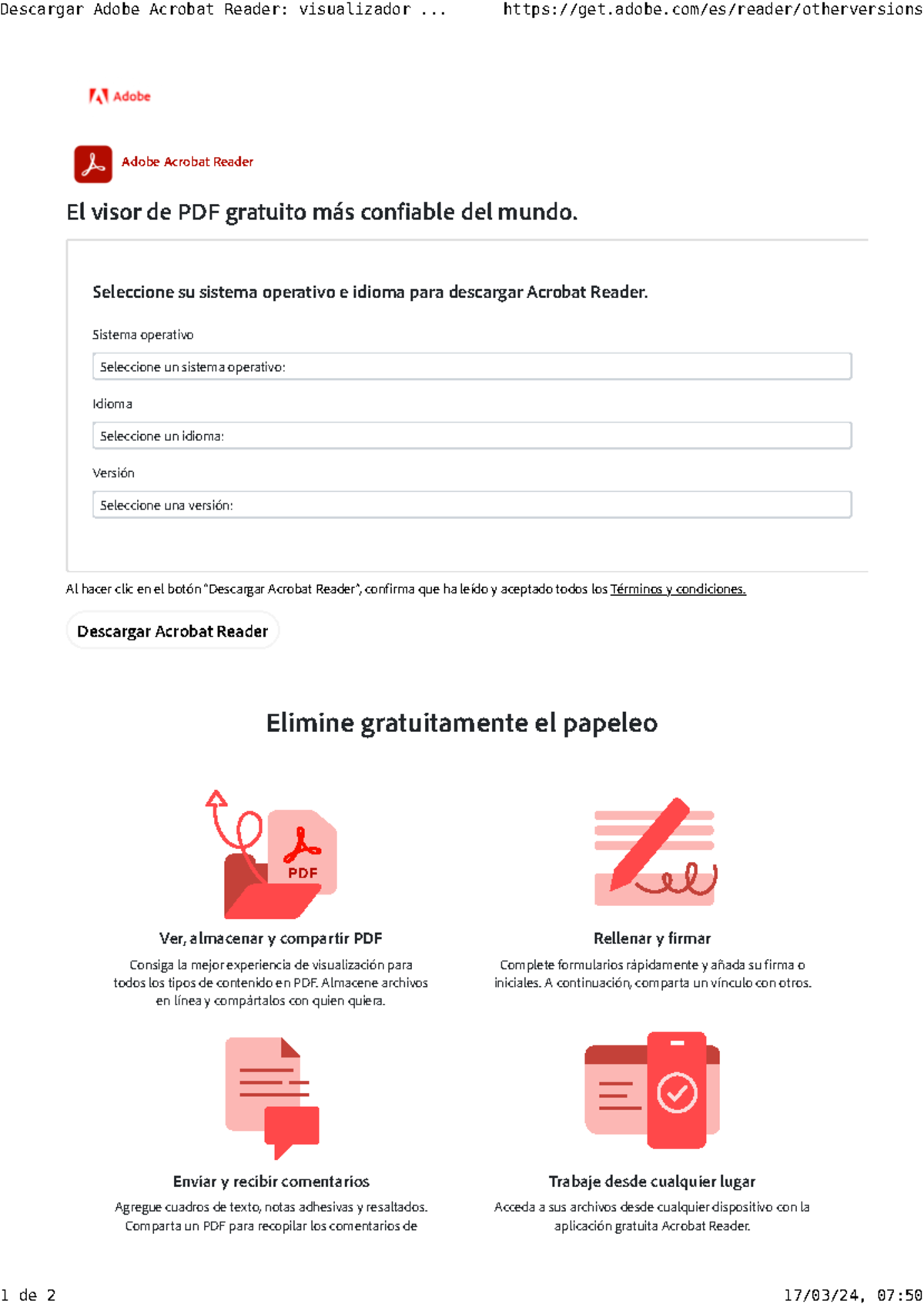 Descargar Adobe Acrobat Reader visualizador gratuito de PDF - Adobe ...