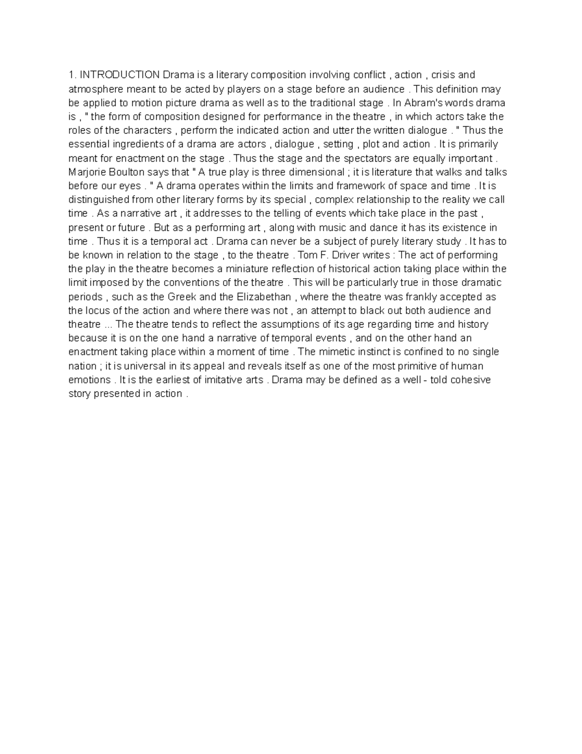 Introduction OF Drama - INTRODUCTION Drama is a literary composition ...