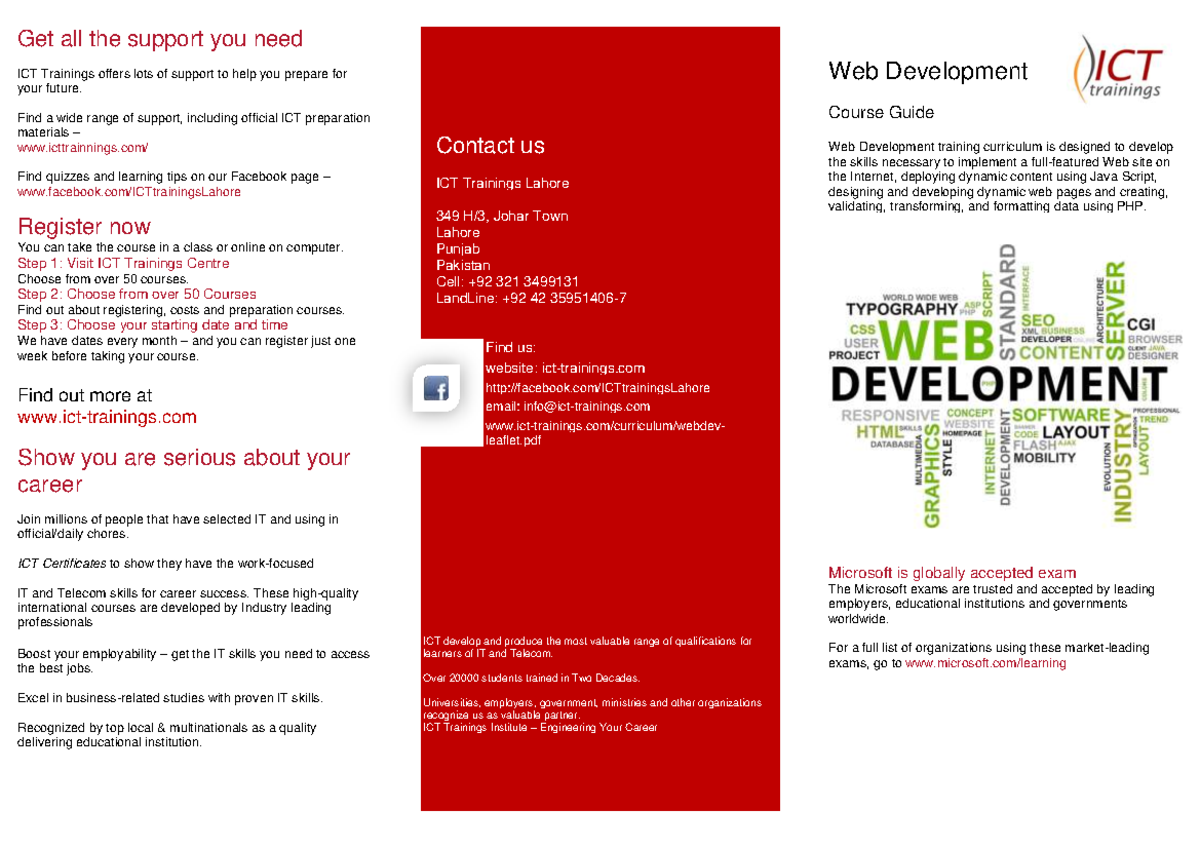 Webdev-leaflet - hghg - Get all the support you need ICT Trainings offers lots of support to ...