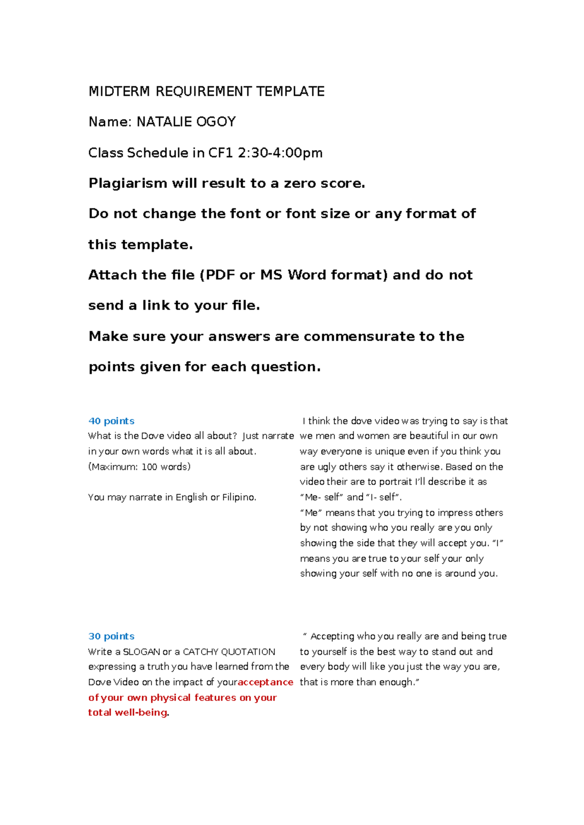 Midterm Require - MIDTERM REQUIREMENT TEMPLATE Name: NATALIE OGOY Class ...