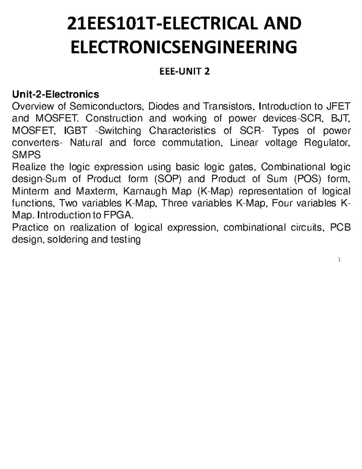 BEEE-UNIT 2-1 - .. enjoy learning semiconductoras . enjoy learning semiconductoras . enjoy - Studocu