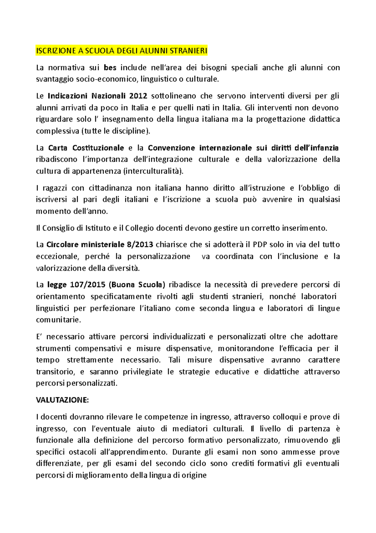Alunni stranieri e linee guida 2014 - ISCRIZIONE A SCUOLA DEGLI ALUNNI ...