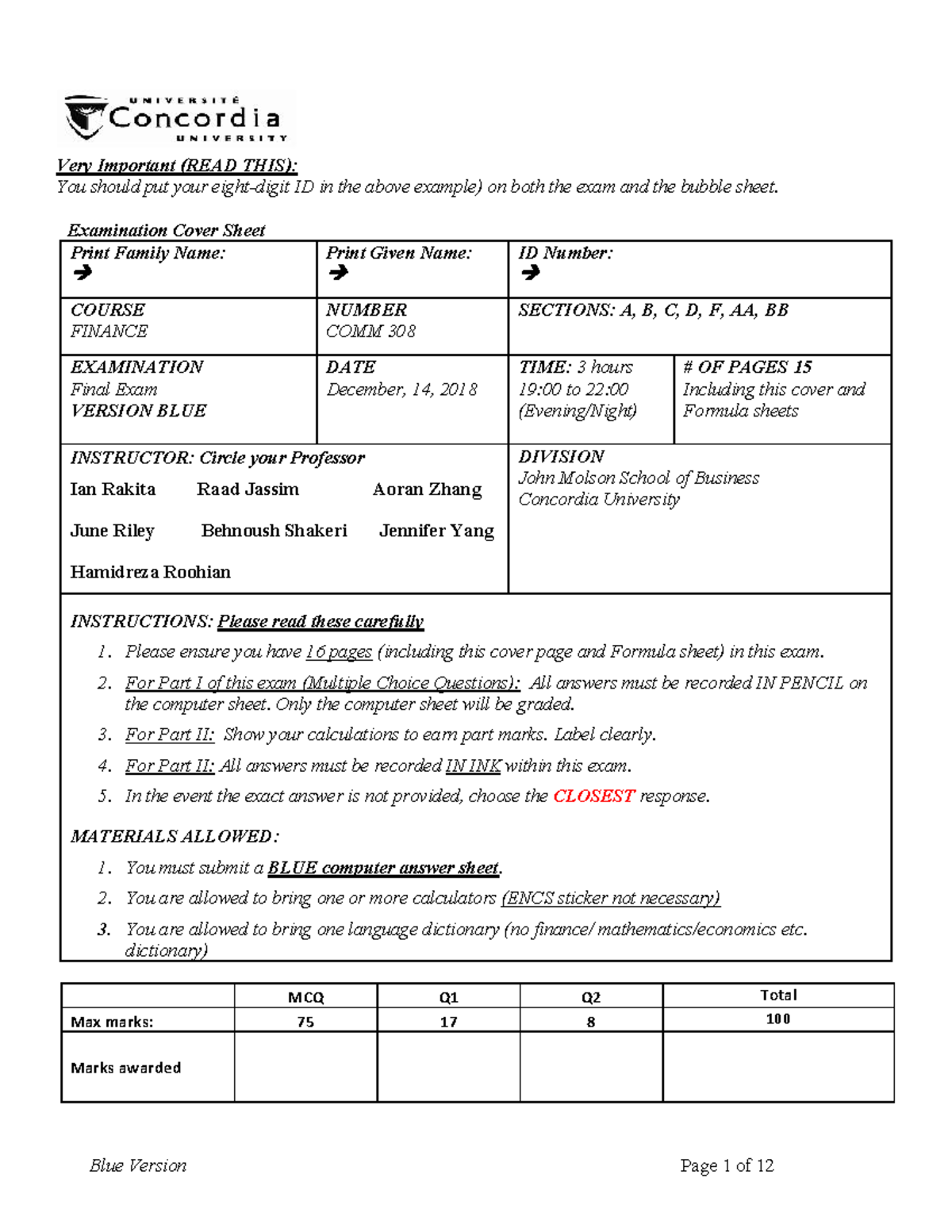 35 Comm 308 Final Exam (Fall 2018 ) - Very Important (READ THIS): You ...