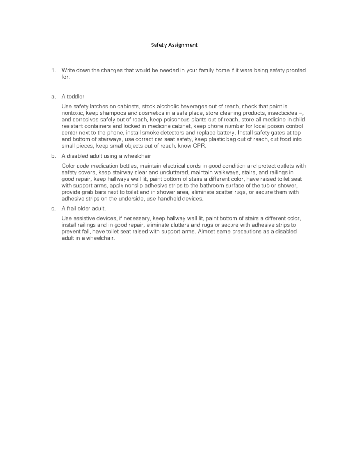 Safety Assignment - fundamental - Safety Assignment 1. Write down the ...