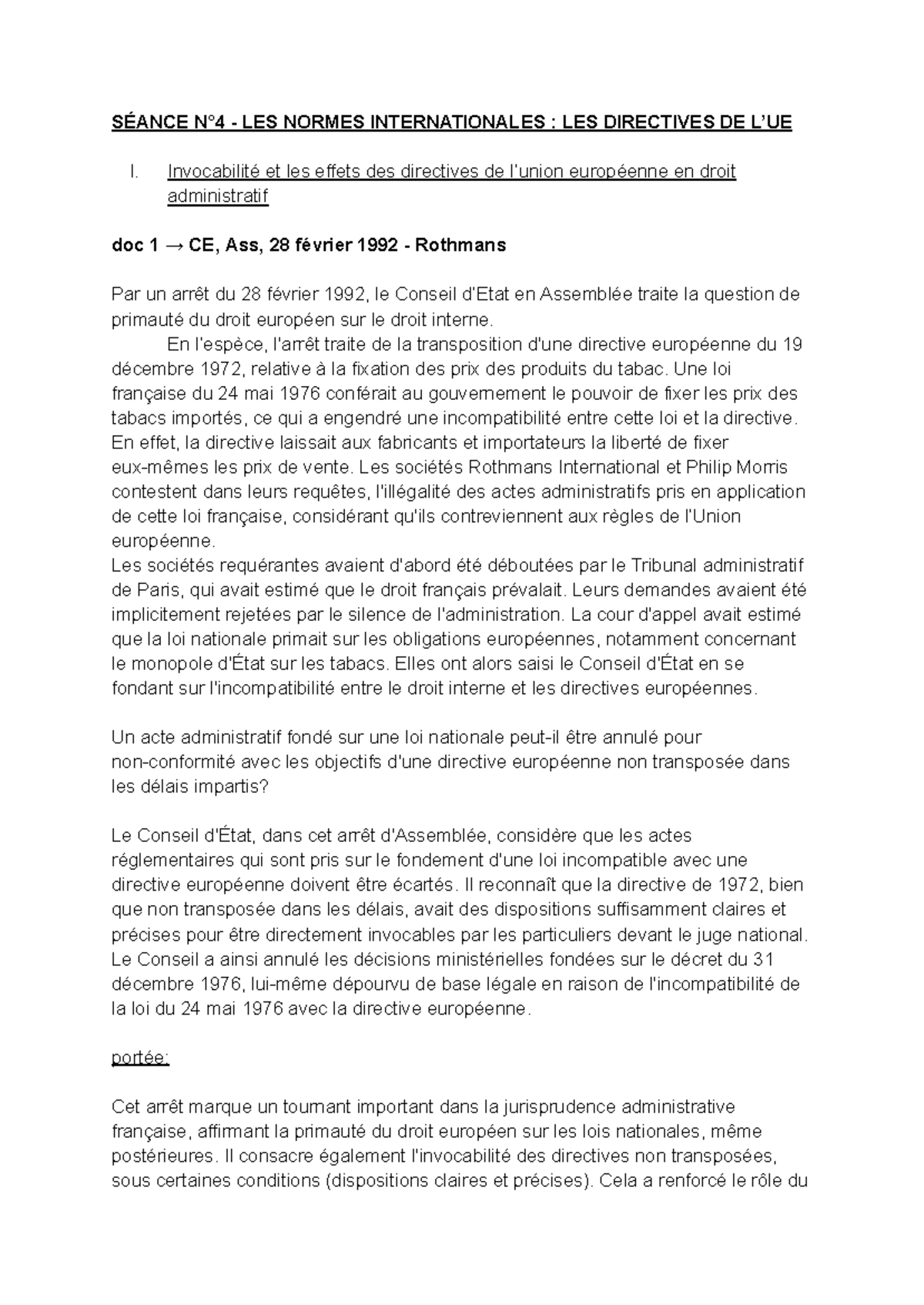 Seance 4 - LES DIRECTIVES DE L’UE - SÉANCE N°4 - LES NORMES ...