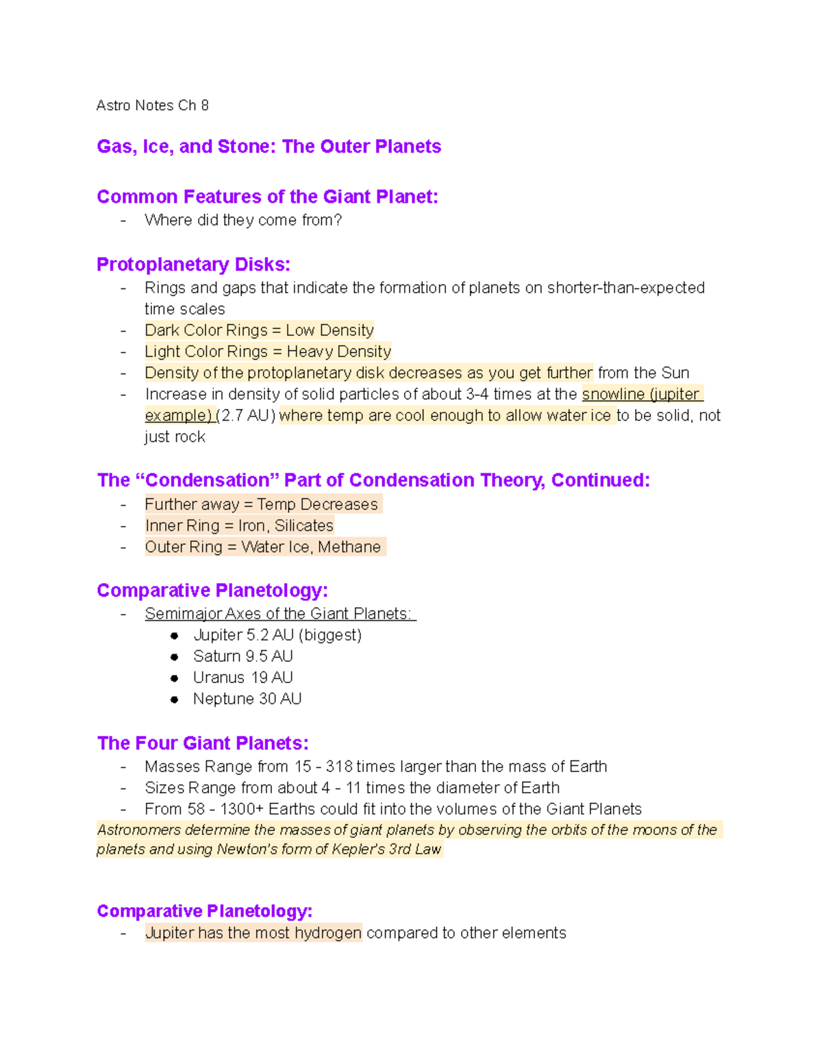 Astro Notes Ch 8 - Example: Jupiter gets 1/25th less light than Earth ...