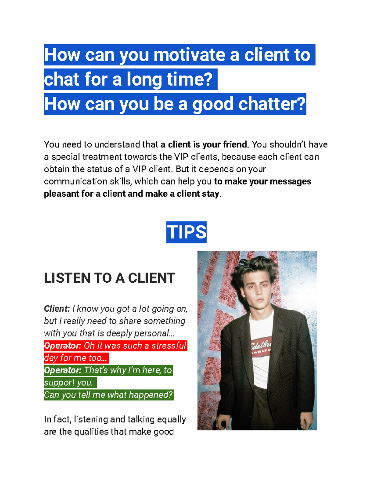 Instruction-Client-comfort-1 - How can you motivate a client to chat ...