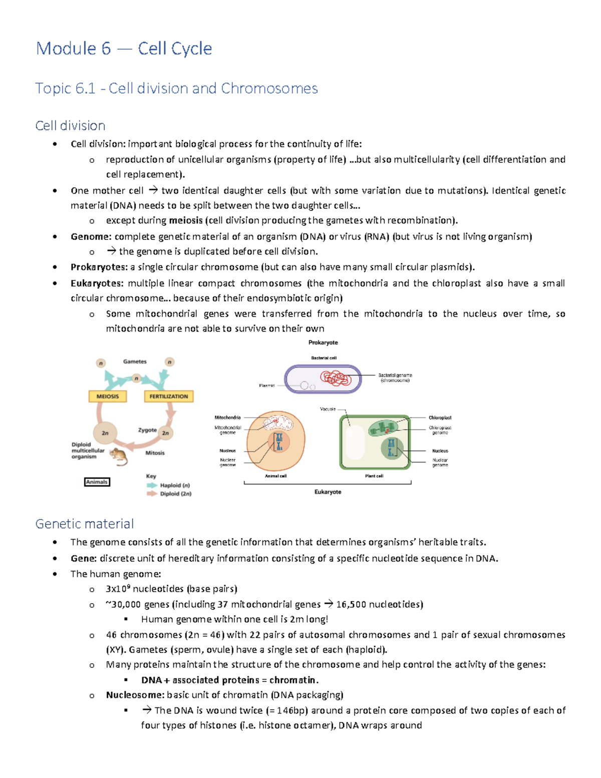 BIO1140 Module 6 - Cell Cycle - Module 6 — Cell Cycle Topic 6 - Cell ...