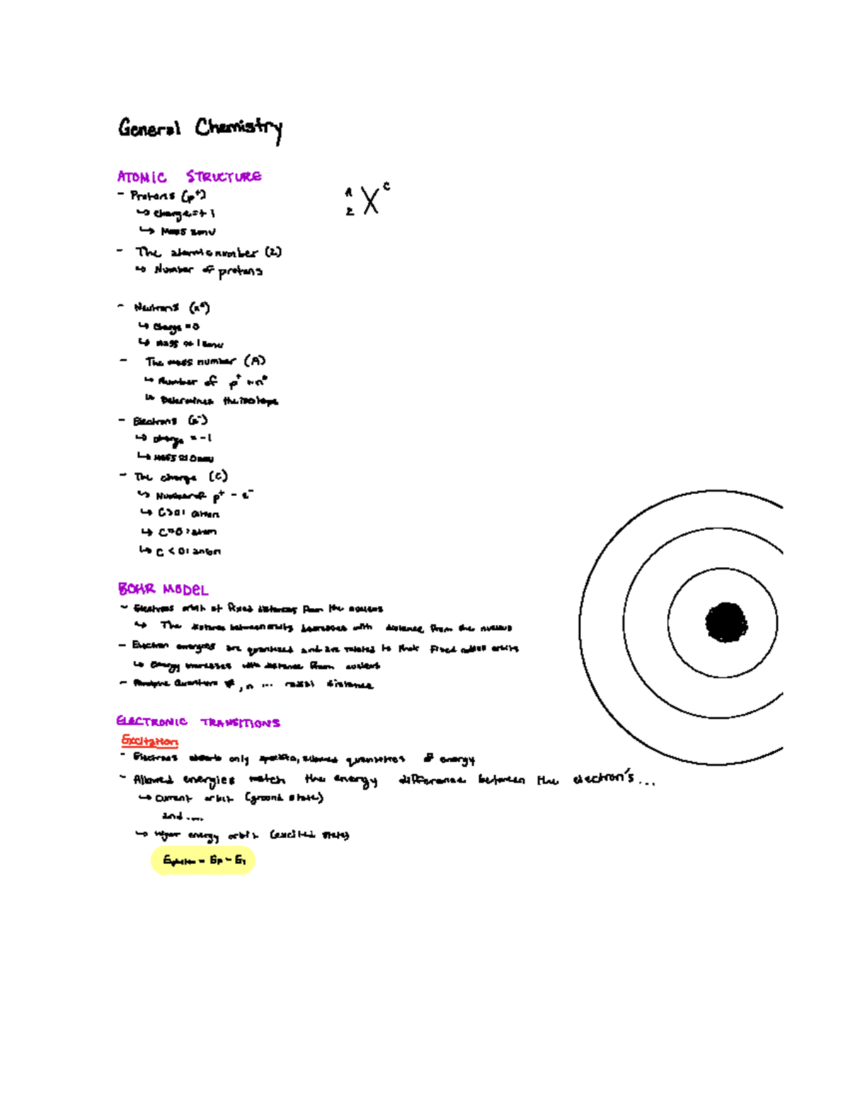 General Chemistry - Summary Notes, Structure, Intro, Periodicity ...