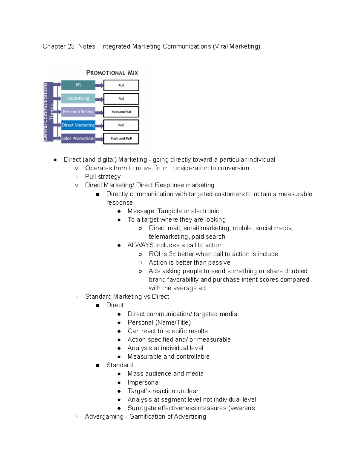 Chapter 23 Notes - Integrated Marketing Communications (Viral Marketing ...