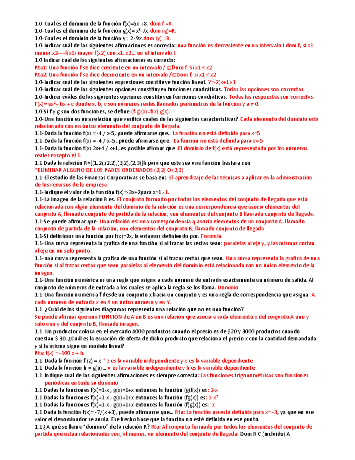 Parcial Enero, preguntas y respuestas - Warning: TT: undefined function: 32 1-Cual es el dominio ...