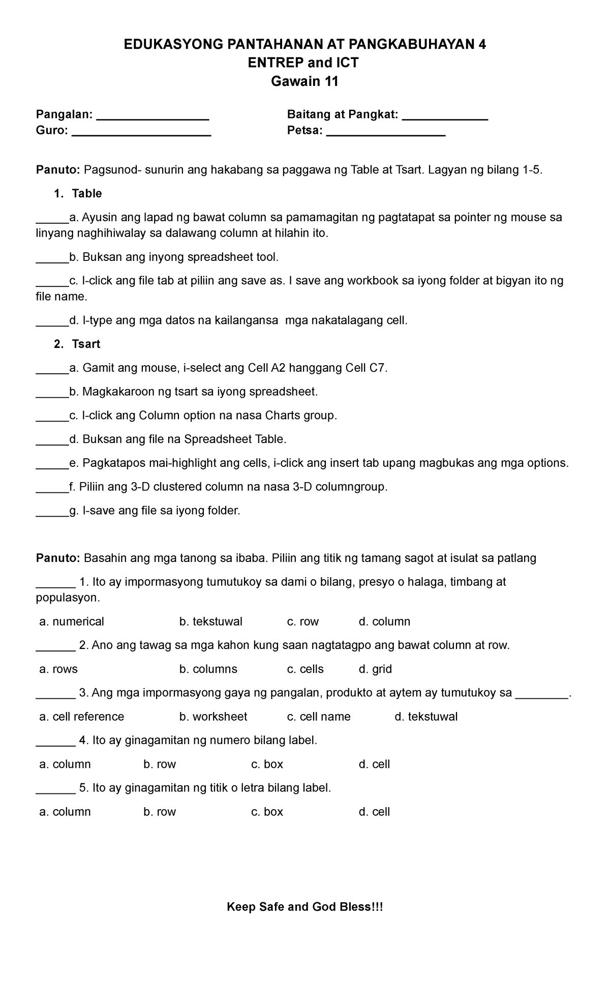 Entrep-ICT WS11 - EPP ICT Grade 4 - EDUKASYONG PANTAHANAN AT ...